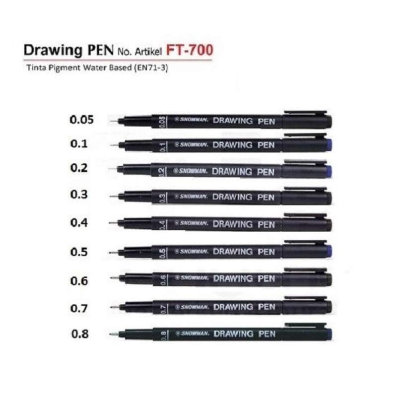 Jual SOS Bolpen Snowman 700 Drawing Pen /Pen/Pulpen Tinta,/Balpen ...