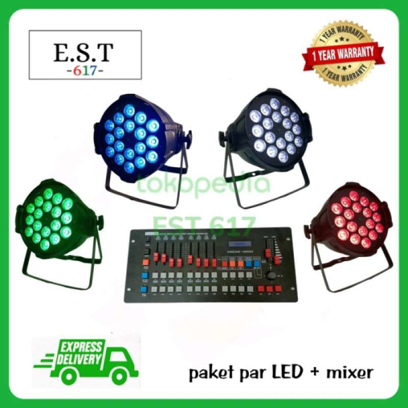 Promo Paket Lampu 4 Unit Par Led Parled 18 X 10 Watt Dan Mixer Disco ...