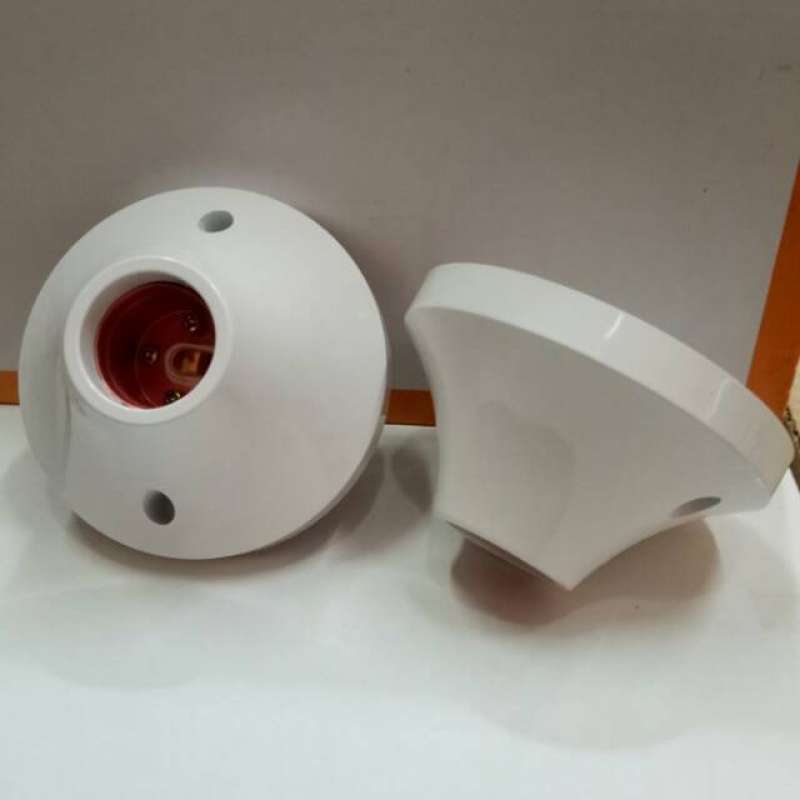 Jual FITING LAMPU PLAFON bulat PUTIH TEMPAT LAMPU E27 PLAFON PITINGAN ...