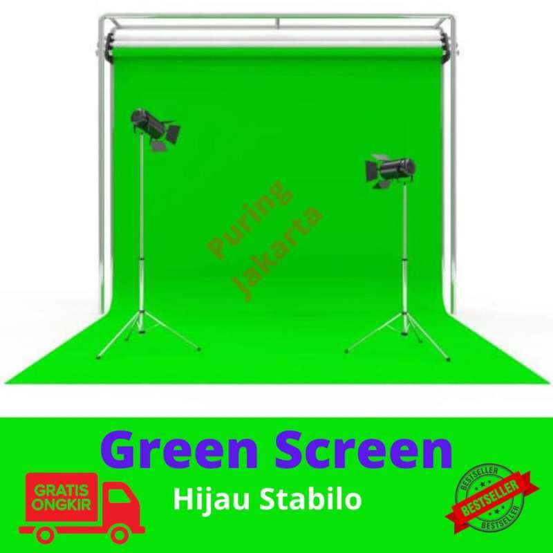 Jual 2 meter Green Screen Hijau Stabilo,100 gsm kain furing,kain ...