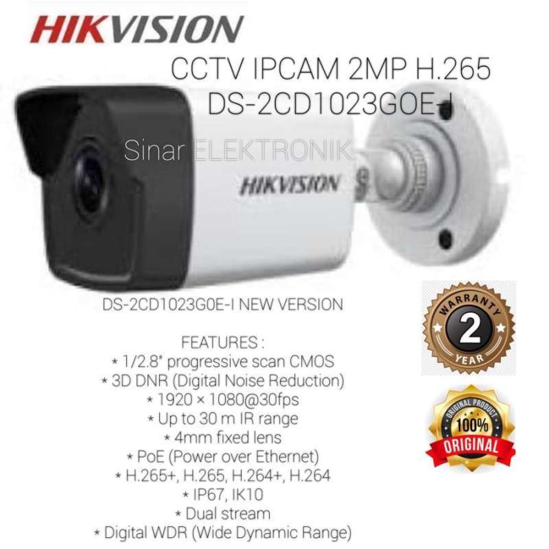 Jual HIKVISION IPCAM DS-2CD1023G0E-I 2MP OUTDOOR / IP CAM DS-2CD1023GOE-I di Seller BINTANGLIMA ...