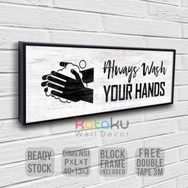Jual Papan Tanda Cuci Tangan Tulisan Wash Your Hands Sign Dekorasi Cafe ...