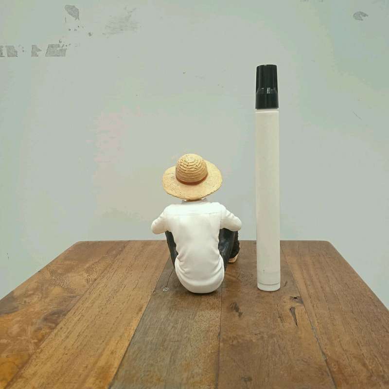 Jual Mainan Action Figure Luffy Duduk Baju Putih One Piece Monkey D ...