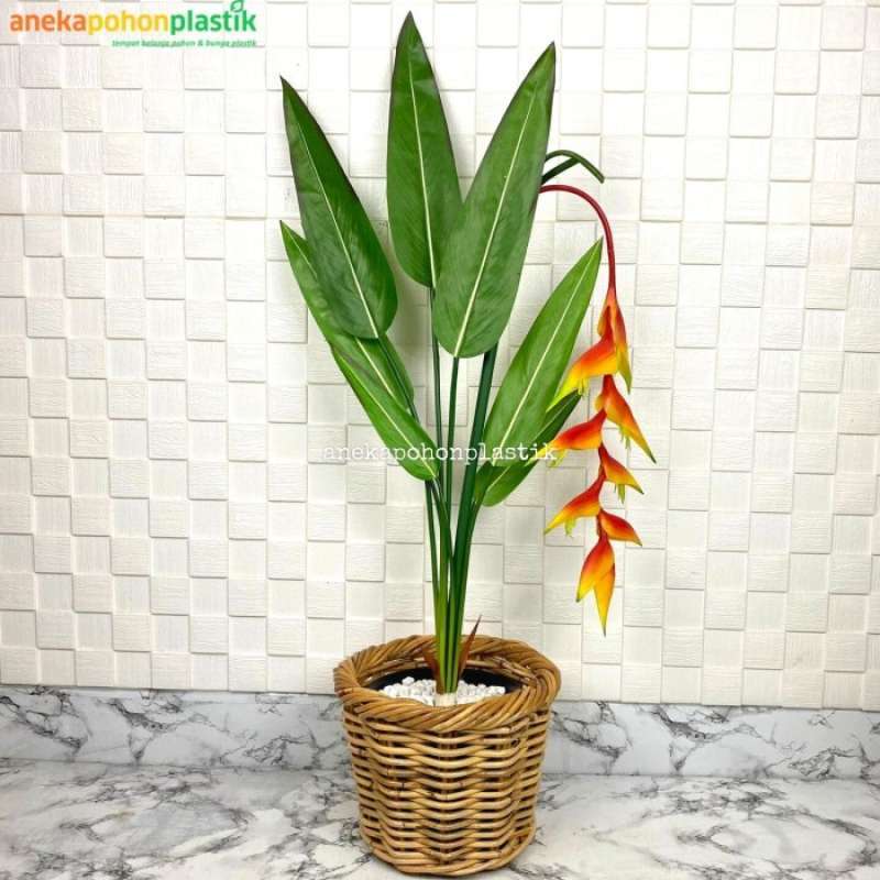 Promo Pohon Daun Heliconia X7 Latex Bunga Pisang Pisangan Cover Rotan ...