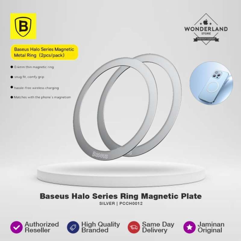 Jual Baseus Magnetic Ring Plate Magsafe Wireless Charger Ultra Thin 0 ...