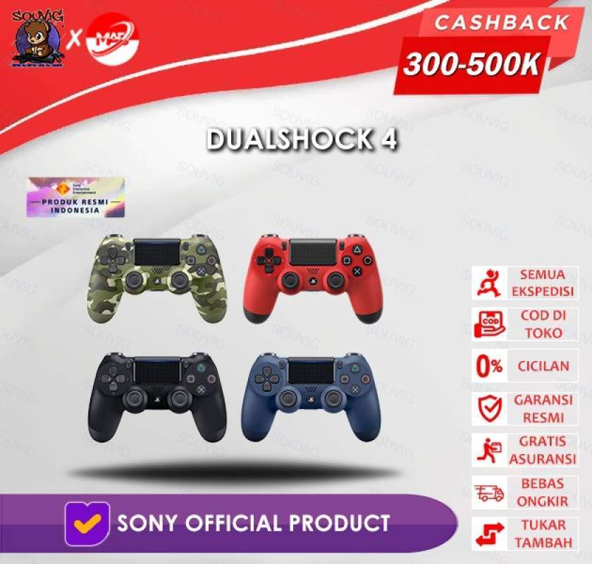 Promo RESMI !! DS4 DUALSHOCK 4 WIRELESS PS4 CONTROLLER NEW MODEL LIGHTBAR Diskon 14% di Seller ...