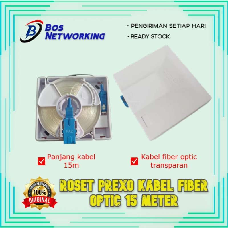 Jual Roset Prexo Prekso Kabel Fiber Optic Transparan 15 Meter di Seller ...