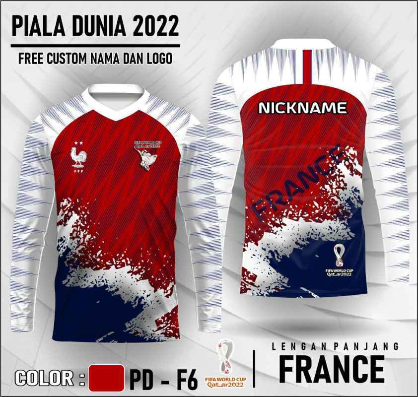 Promo Jersey Piala Dunia 2022 Qatar Baju Bola Timnas France Lengan ...