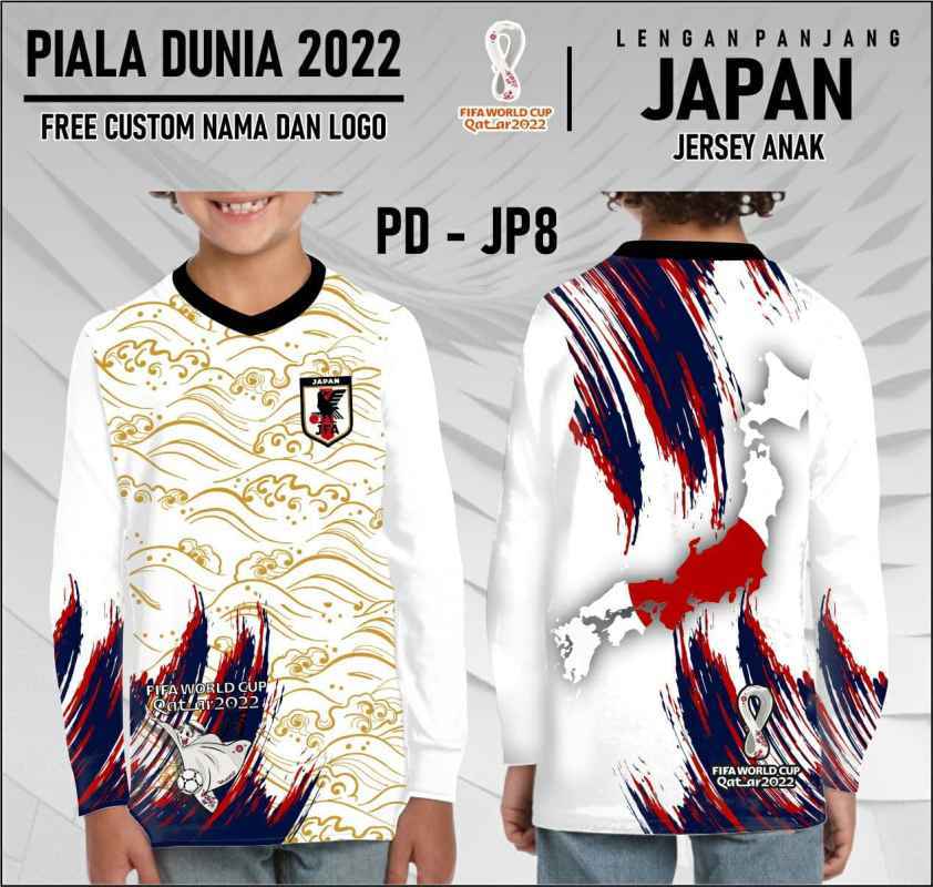 Promo Jersey piala dunia 2022 qatar baju bola anak timnas Japan lengan panjang - 4 PUTIH Diskon ...