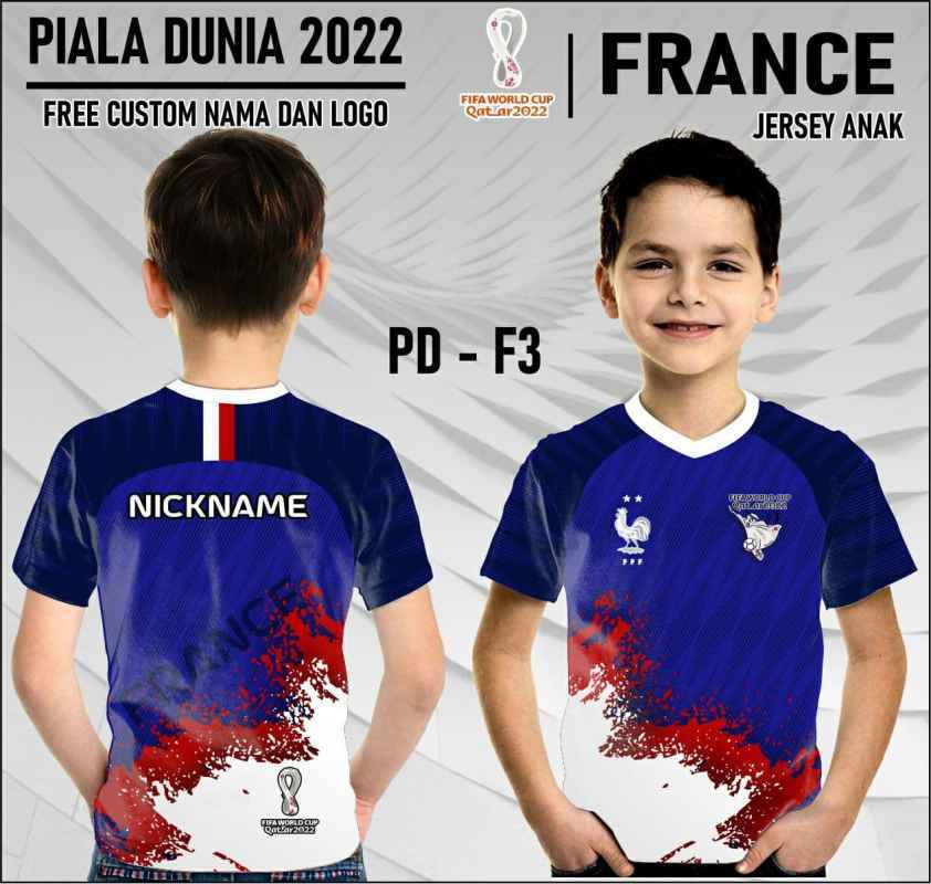 Promo Jersey piala dunia 2022 qatar baju bola anak timnas france - 3 ...