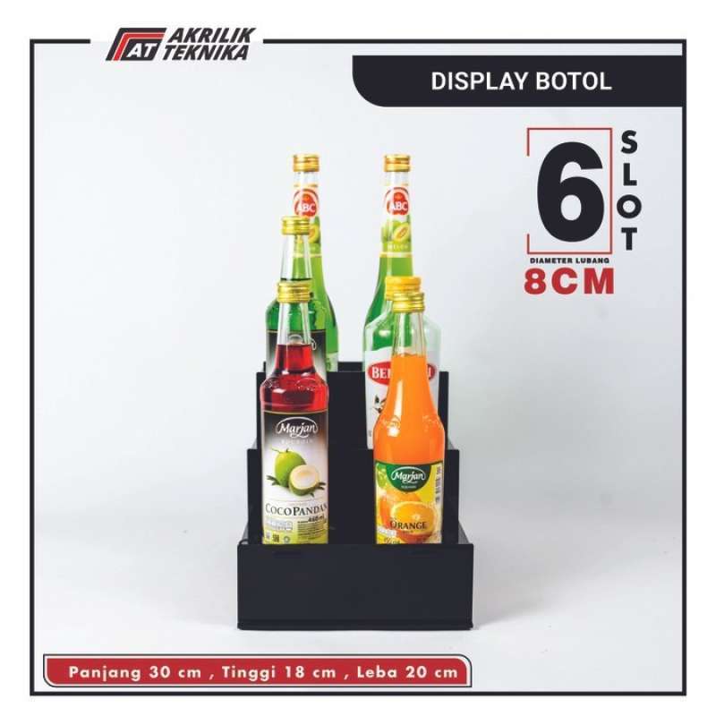Promo RAK / DISPLAY BOTOL SIRUP / SYRUP / ORGANIZER MINUMAN KAFE / 6 SLOT - Multi Color Diskon ...