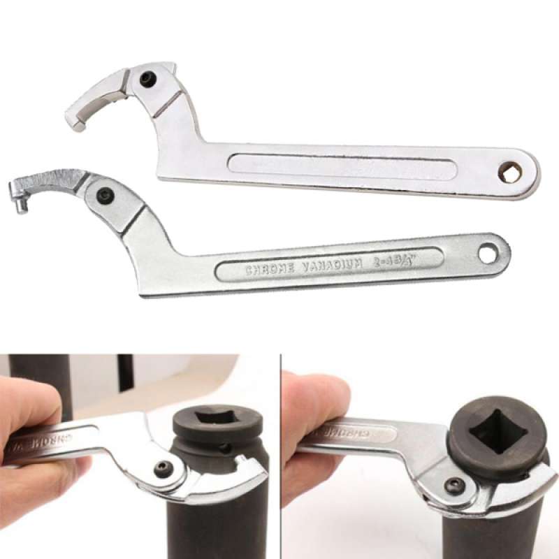 Jual Oem Types Heavy Duty Chrome Vanadium Adjustable Hook Wrench C ...