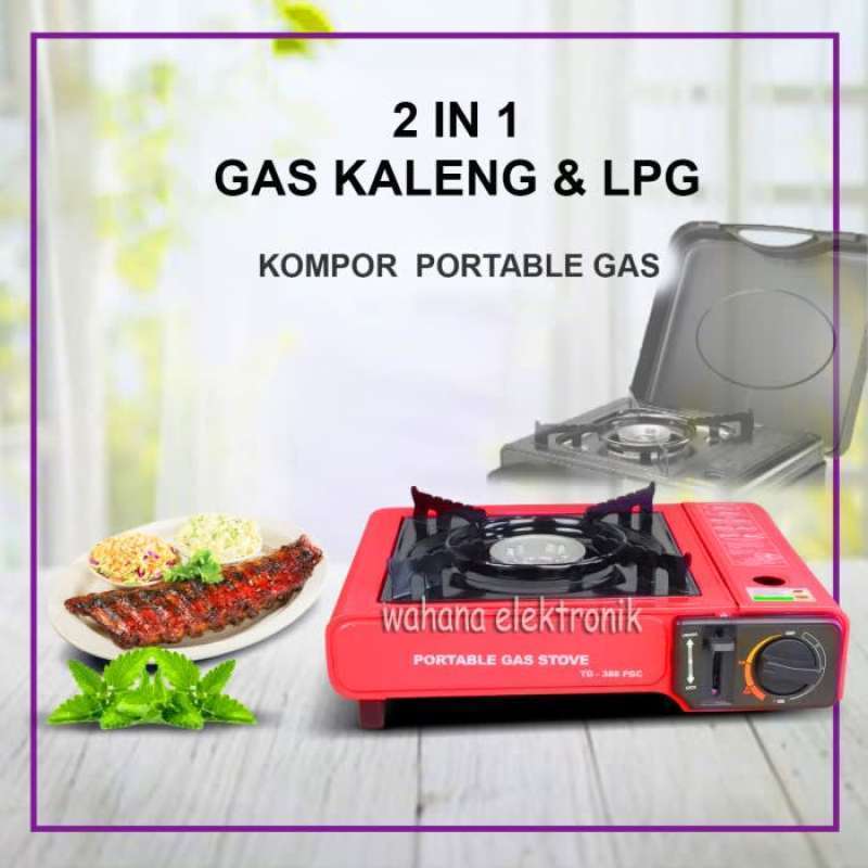 Jual Kompor Portable Mini Camping 2in1 Bisa Gas kaleng LPG - FREE KOPER ...