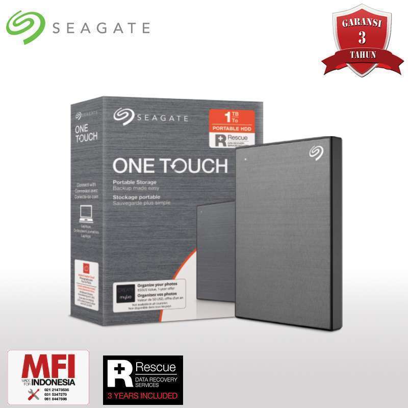 Jual Seagate One Touch Hdd - Hardisk Eksternal 1tb + Pouch - - Silver ...