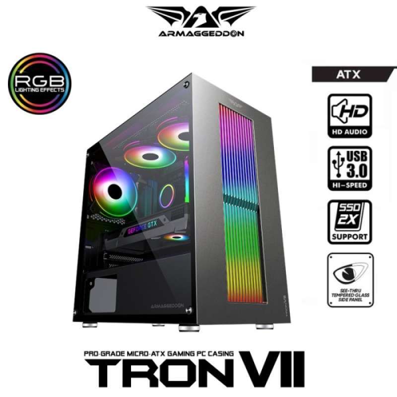 Jual Armaggeddon Tron VII ATX Gaming PC Case with Tempered Glass Side ...