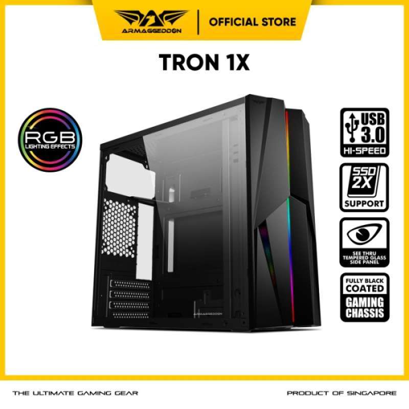Promo Casing PC Armaggeddon TRON 1X Casing PC Gaming M-ATX | RGB Front ...