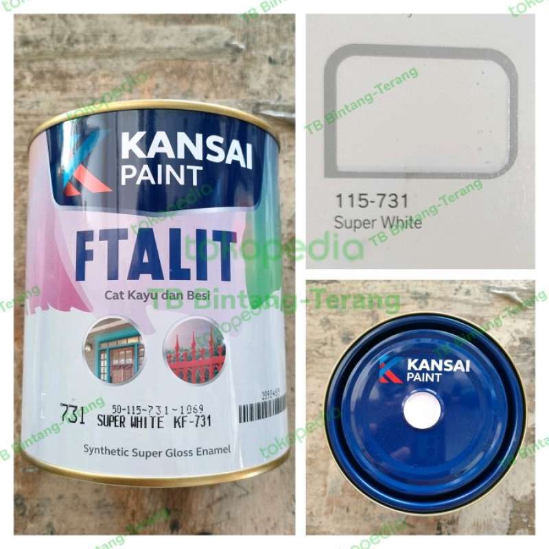 Jual Ftalit Gloss Kansai Paint Cat Minyak Kayu Dan Besi 1 Kg Warna Putih - Multicolor di Seller ...