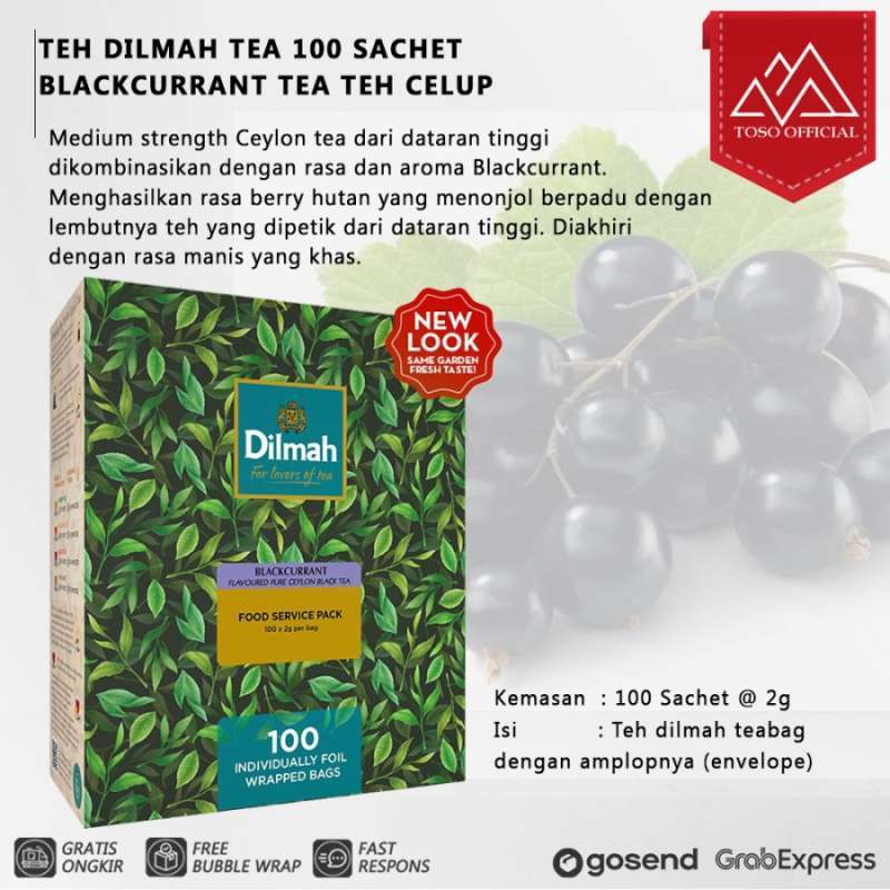Jual Teh Dilmah Tea 100 Sachet Blackcurrant Tea Teh Celup Di Seller ...