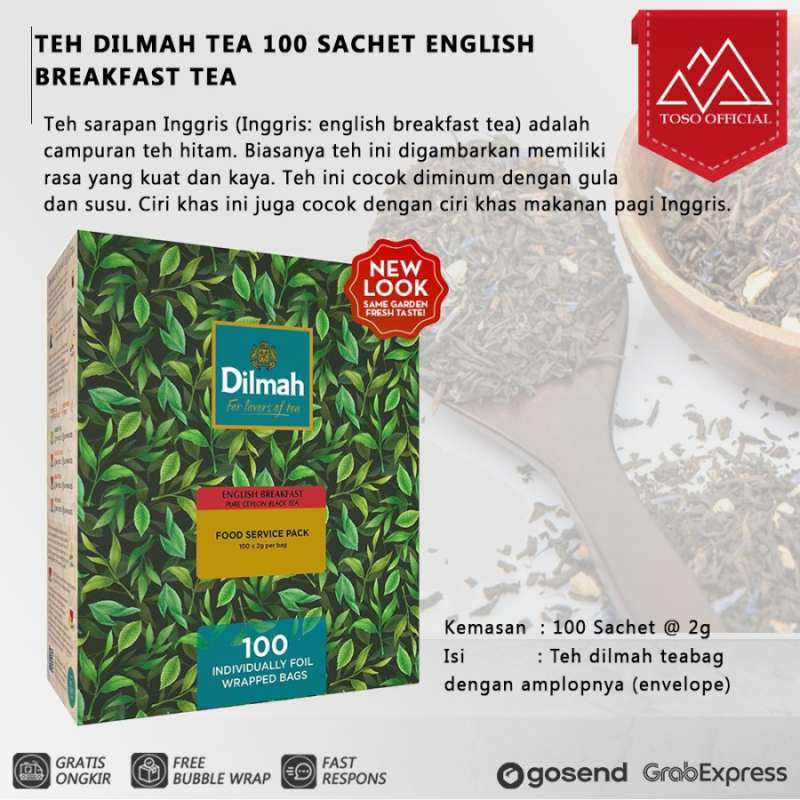 Jual Teh Dilmah Tea 100 sachet English Breakfast Tea di Seller TOSO ...