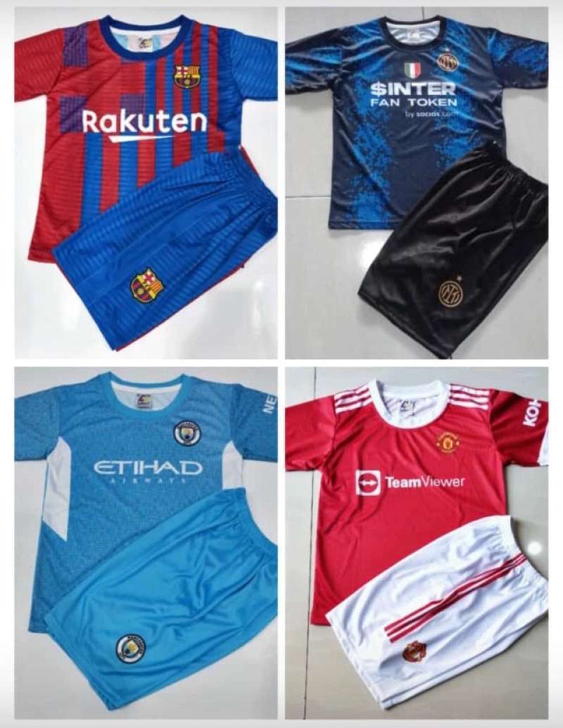 Jual Jersey bola anak anak bisa sablon nama dan nomor punggung sendiri ...