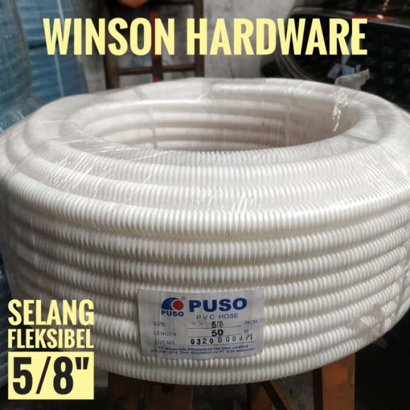 Jual Selang Fleksibel Flexible Putih 5/8 PUSO Panjang 50 Meter Rol Roll ...
