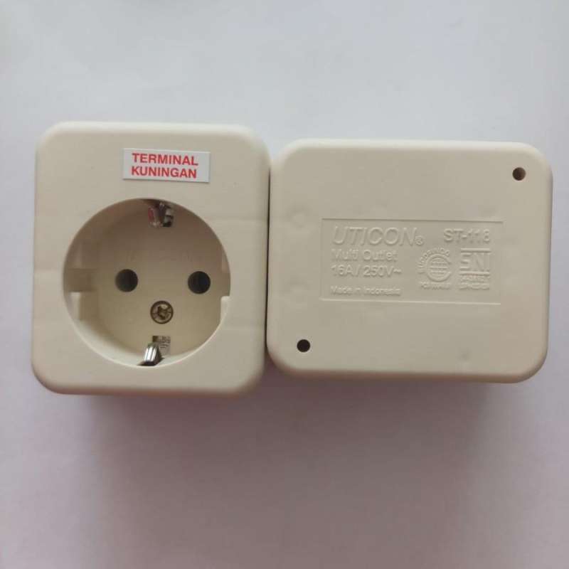 Jual Stop Kontak Uticon 1 Lubang Terminal 1 Lubang Tempel ST-118 di ...