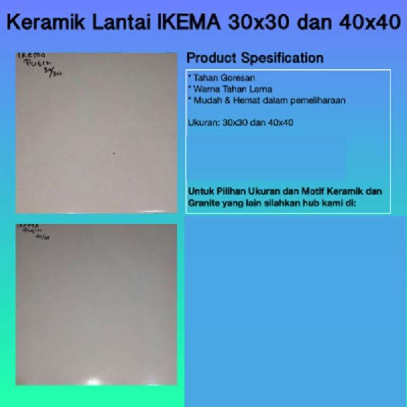 Jual KERAMIK LANTI IKEMA 30X30 DAN 40X40 - 40 X 40 Cm di Seller Permata ...
