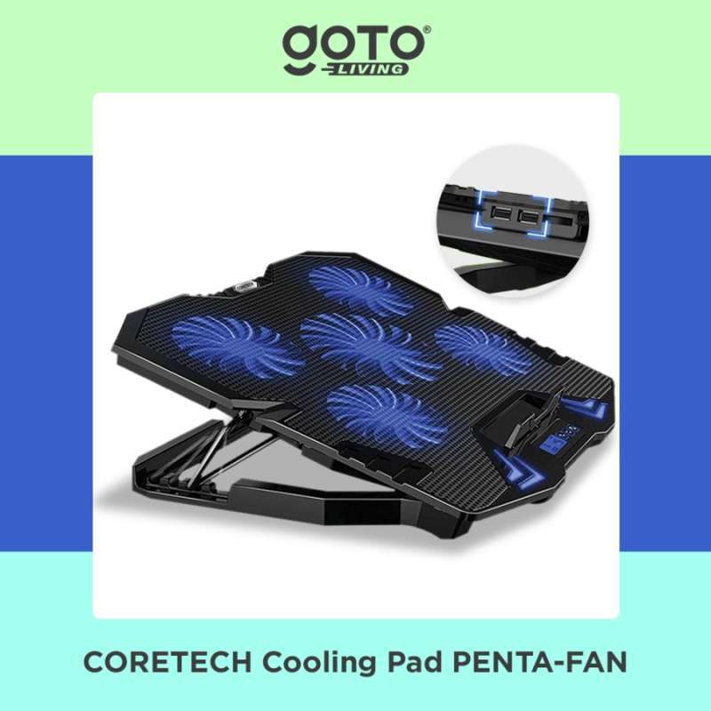 Jual Coretech Penta-fan Cooling Pad Kipas Fan Pendingin Laptop Portable ...