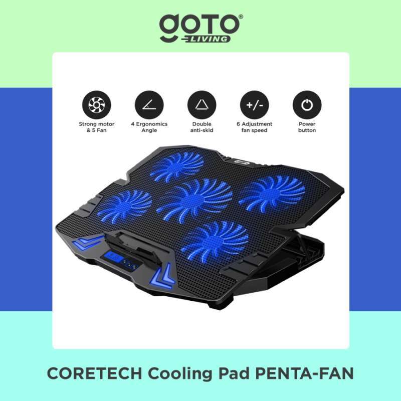 Jual Coretech Penta-fan Cooling Pad Kipas Fan Pendingin Laptop Portable ...