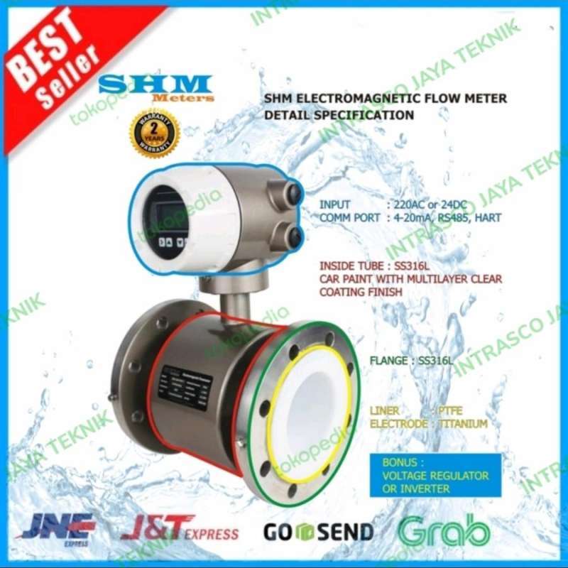 Jual Flowmeter SHM Electromagnetic DN100/4RS485 PTFE Titanium Modbus ...