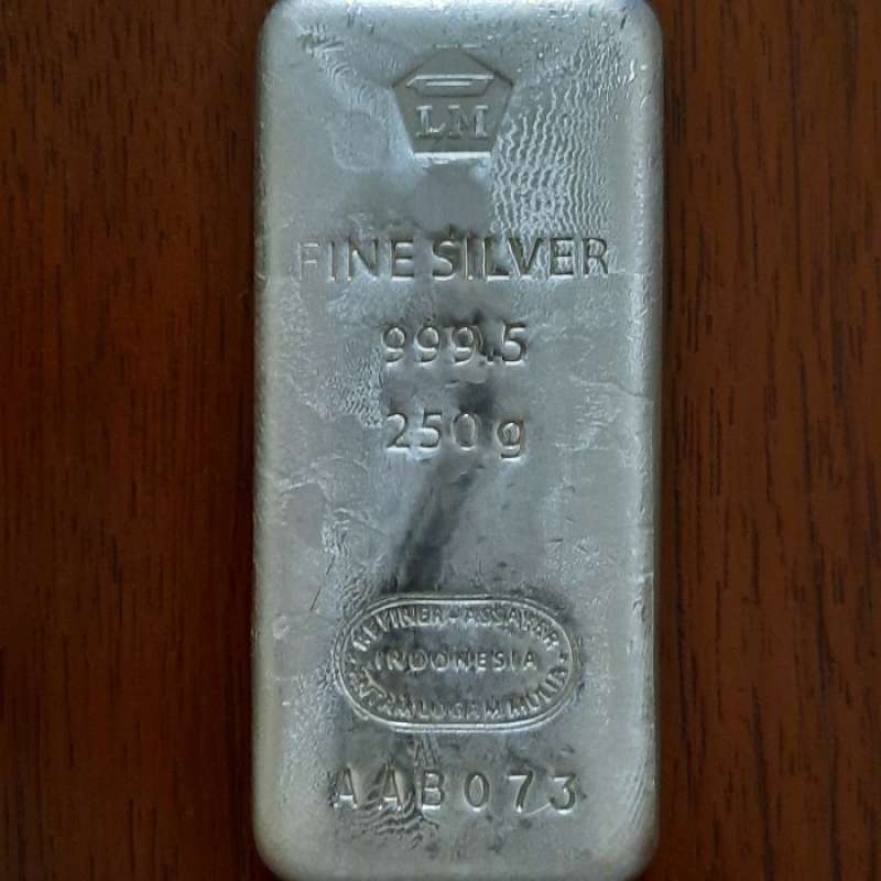 Jual PERAK BATANGAN ANTAM 250 GR MODEL LAMA COR LM KLASIK UNIK LANGKA ...