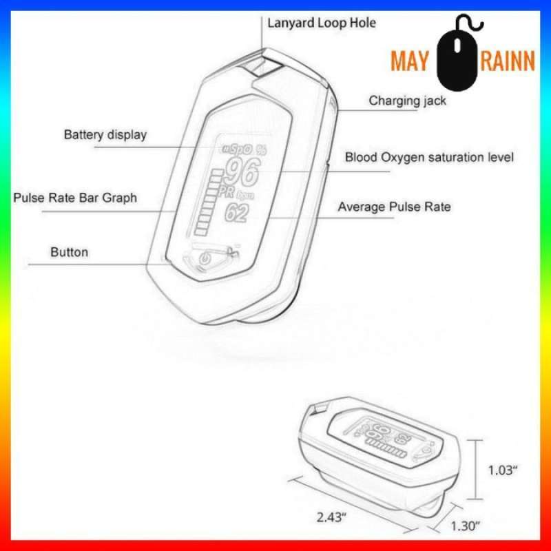 Jual Oximeter Layar Oled Warna Model Klip Jari Untuk Mengukur Detak di ...
