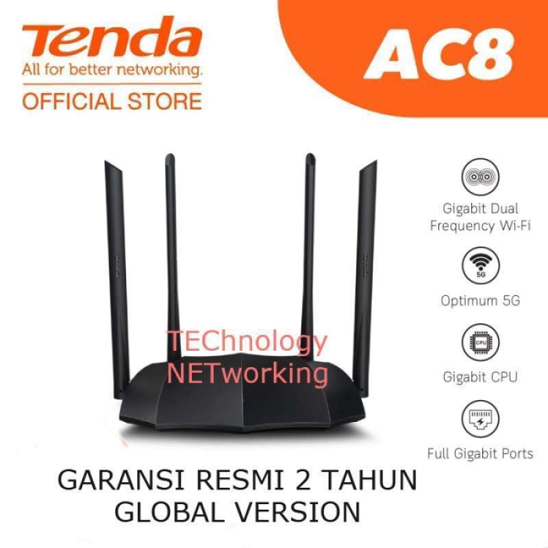 Jual Tenda AC8 AC1200 IPv6 Dual-Band Gigabit Wireless Router Wifi di Seller METRIX SHOP - Mangga ...