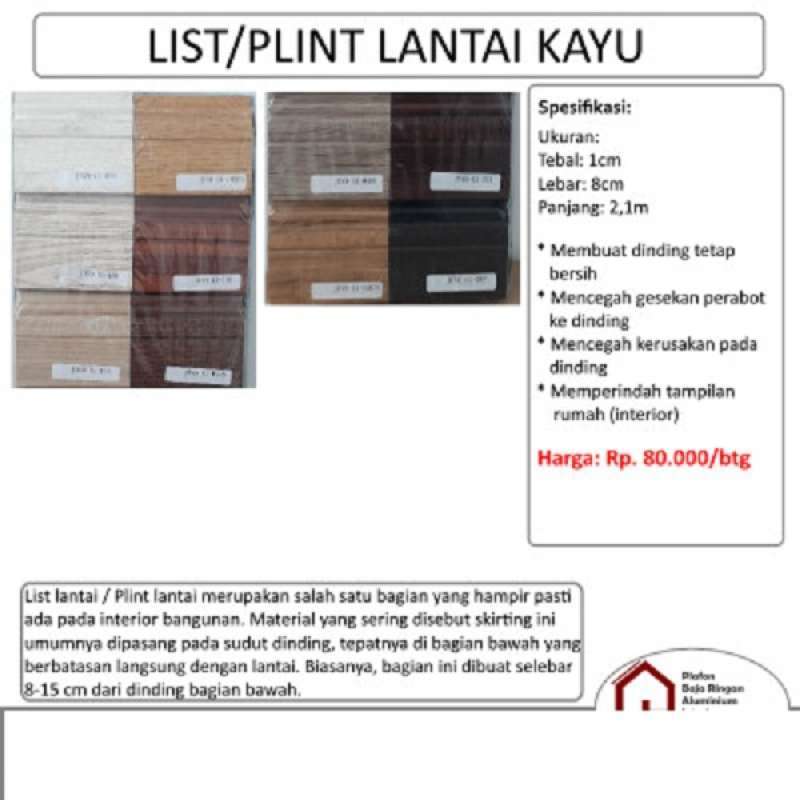 Jual LIST / PLINT LANTAI KAYU di Seller Permata material & tools - Toko ...