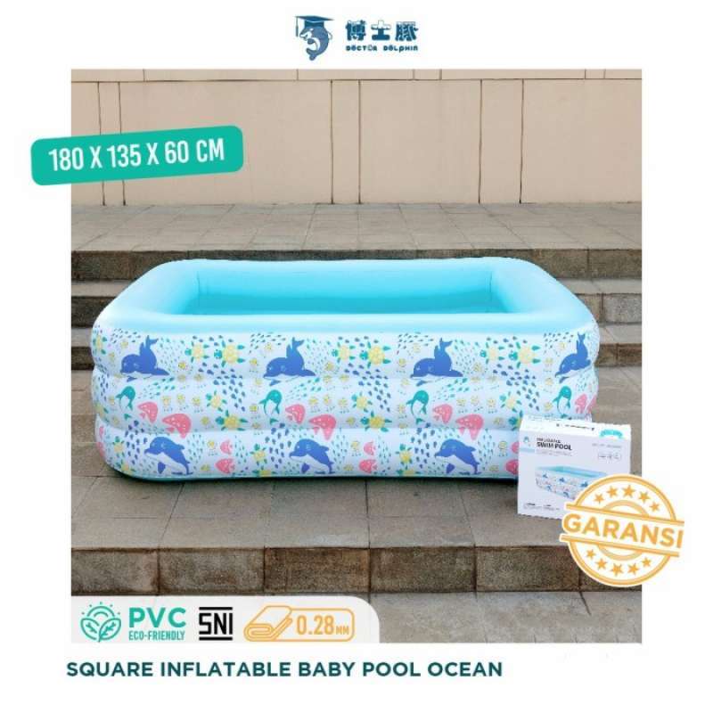 Promo Doctor Dolphin Square Inflatable Baby Kids Pool / Kolam Renang ...