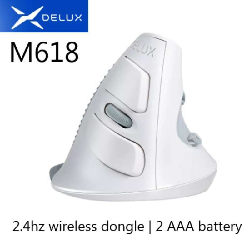 Promo Wireless Vertical Mouse Delux M618gx Palm Rest 1600dpi 2.4hz M618 ...