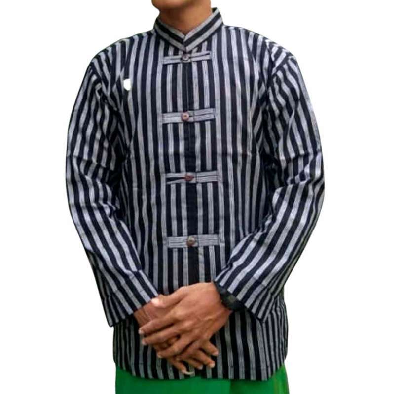Jual Banyumili Amberkahi Baju Lurik Model Koko Jawa Khas Jogja Putih ...