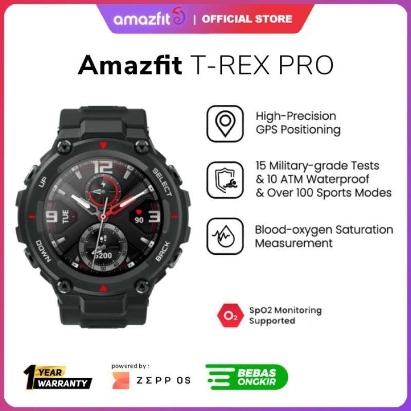 Promo Amazfit T-Rex Pro Smartwatch GPS 10 ATM jam tangan 100+ Sports ...
