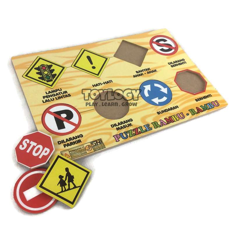 Promo Toylogy Rambu Rambu Lalu Lintas Jalan Raya Puzzle Kayu Mainan ...