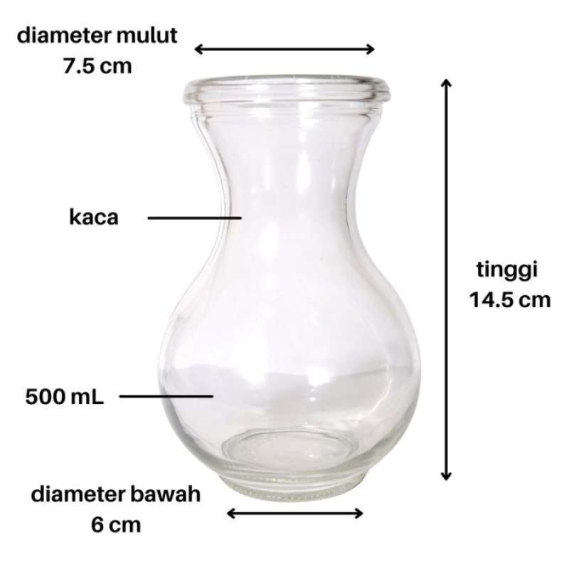 Promo Vas Bunga Kaca Bulat / Carafe 500 Ml Aesthetic / Pot Hidroponik ...