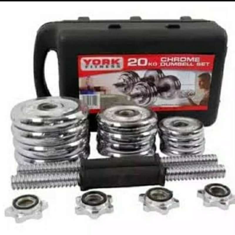 Promo dumbbell set york 20kg free connector Diskon 7% di Seller ...