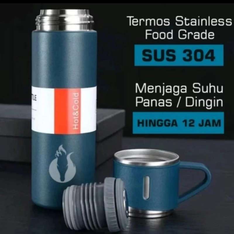 Jual Termos Sultan Vacuum Flask Set Cangkir Gelas Botol Minum Panas ...
