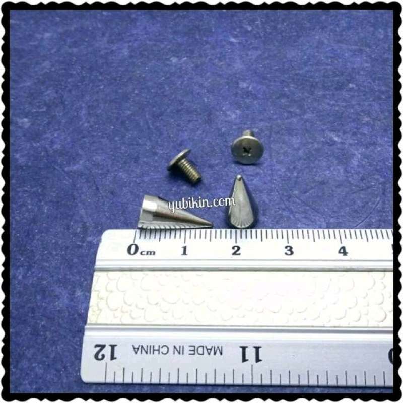 Jual 12 Piece Spike Stud Screwback Ukuran 7x15mm Warna Besi Bahan Besi ...