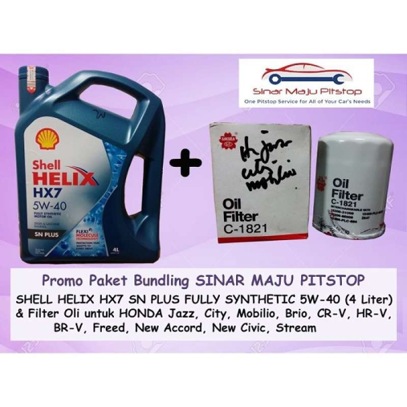 Promo Paket Bundling Oli Mobil SHELL HELIX HX7 5W-40 SN PLUS SEGEL ...