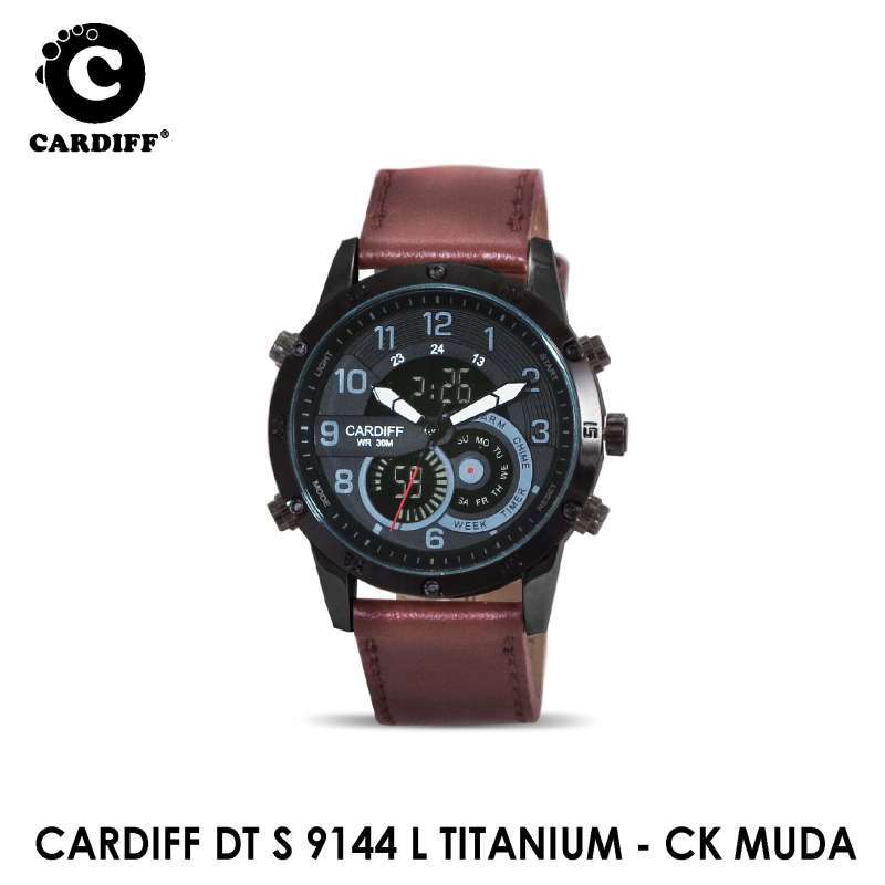 Promo Cardiff Dual Time 9144 L Jam Tangan Casual Pria - Titanium ...