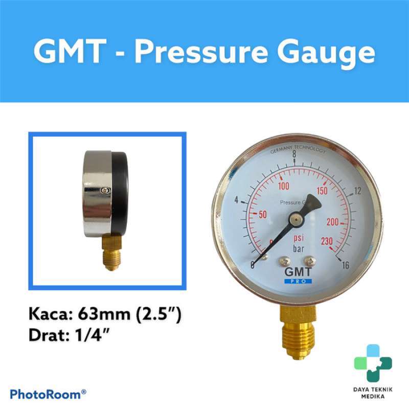 Promo GMT Pressure Gauge 63mm - Manometer Alat Ukur Tekanan 2.5 Hitam ...
