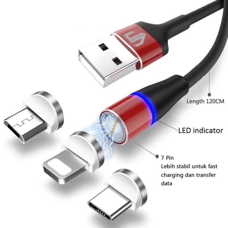 Jual Ultimate Power 3in1 Magnetic USB Kabel Data Fast Charging 3MG120 ...