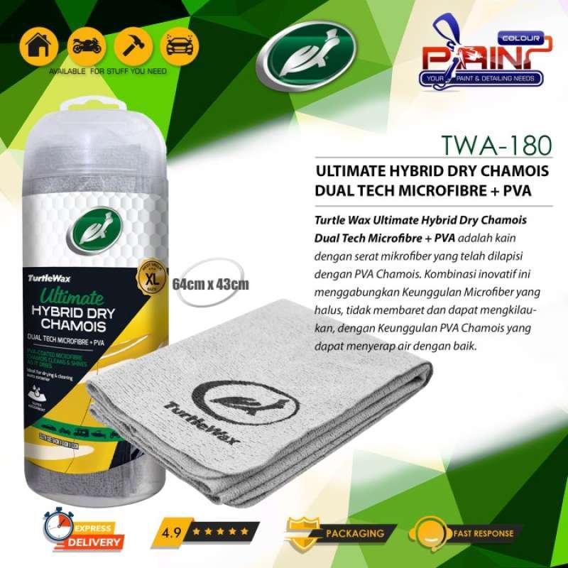 Jual Turtle Wax Ultimate Hybrid Dry Chamois Dual Tech Microfiber + Pva ...