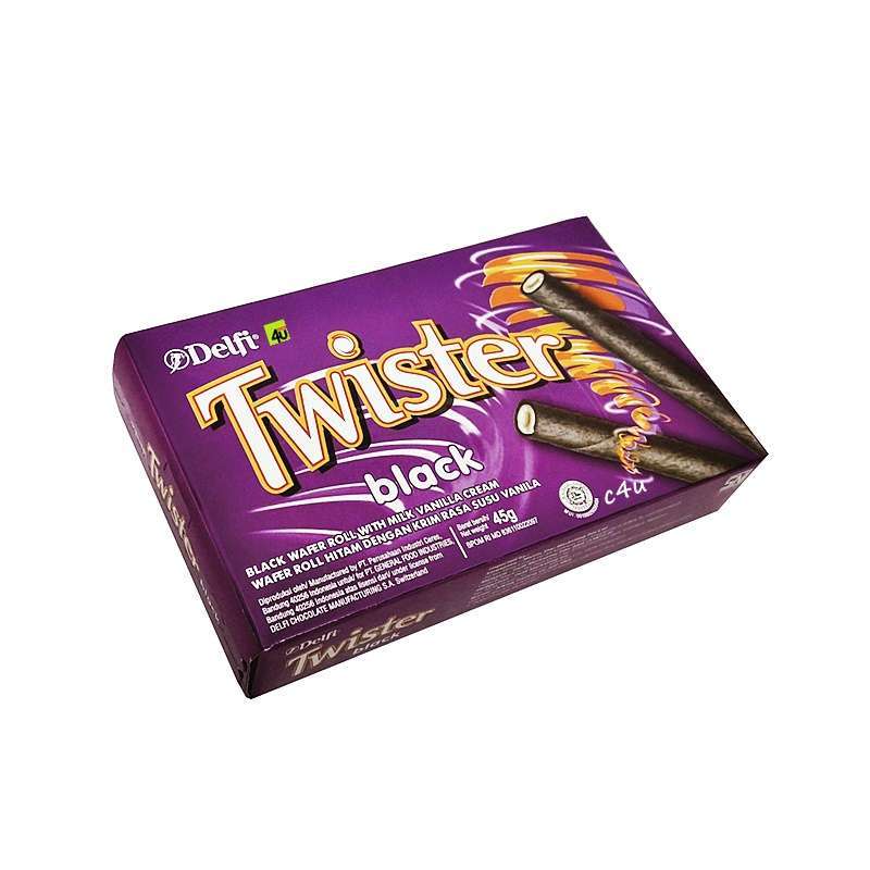 Promo Delfi Twister Black Wafer Roll [mini Box 45 Gr] Diskon 10% Di ...