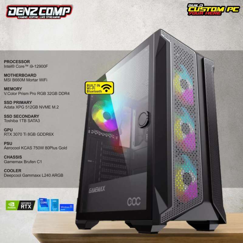 Jual Denz Alder Pc - I9 12900f|rtx 3070ti 8gb|ram 32gb|nvme 512gb|hdd ...